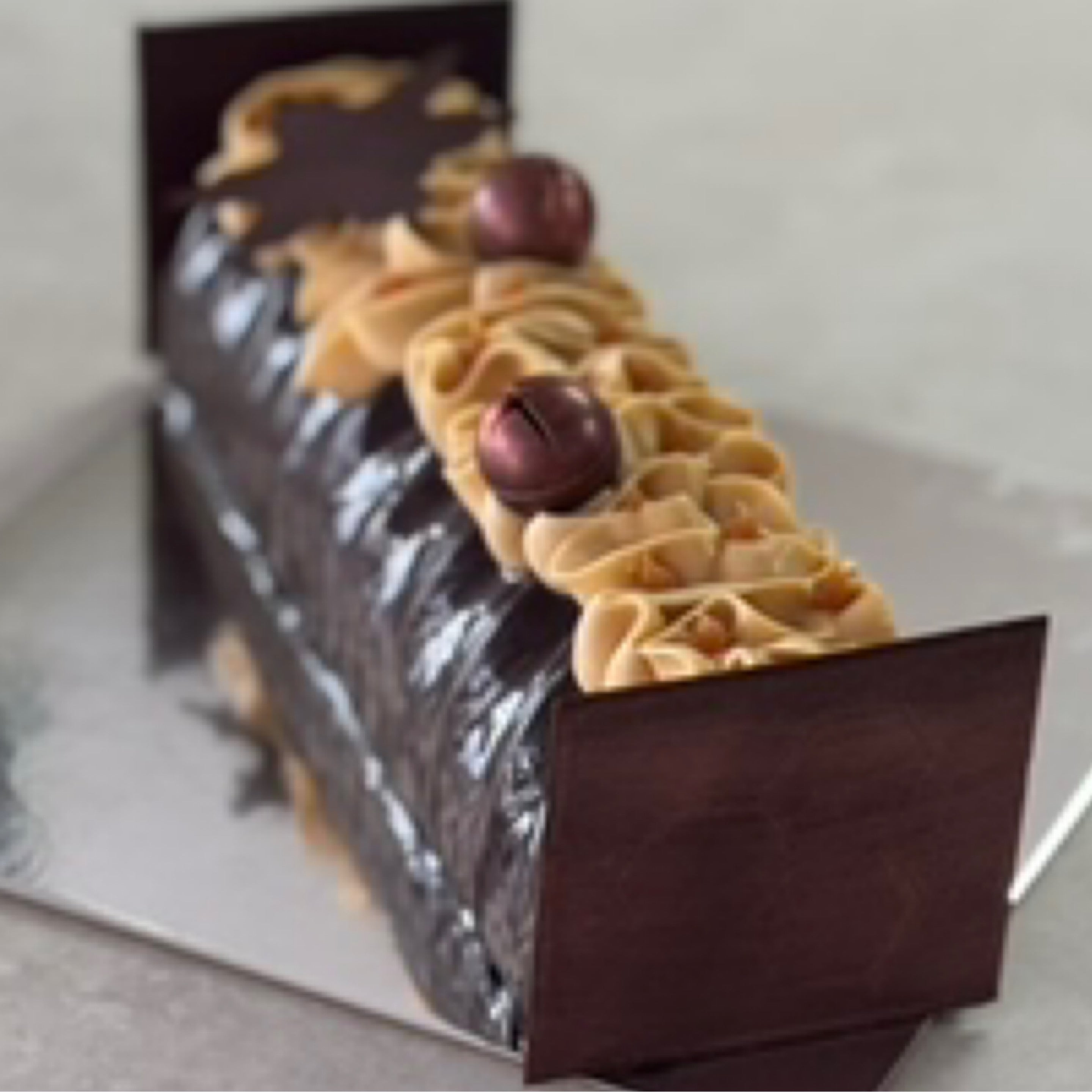 Caramel Chocolate Glazed Yule Log | The Pastry Lab